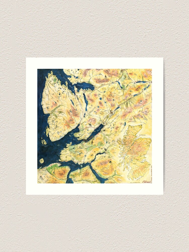 "lochcarron & wester Ross Map" Art Print for Sale by balnacra | Redbubble
