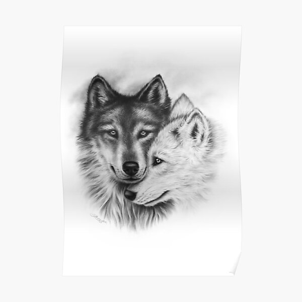 "Wolves Soulmates Wolf Couple Love" Poster for Sale by ZindyZone ...
