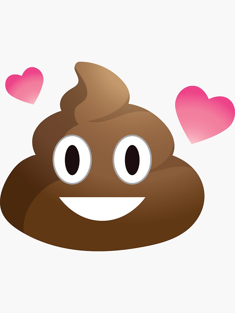 "Funny Valentines Day Emoji Poop Love Heart " Sticker for Sale by ...