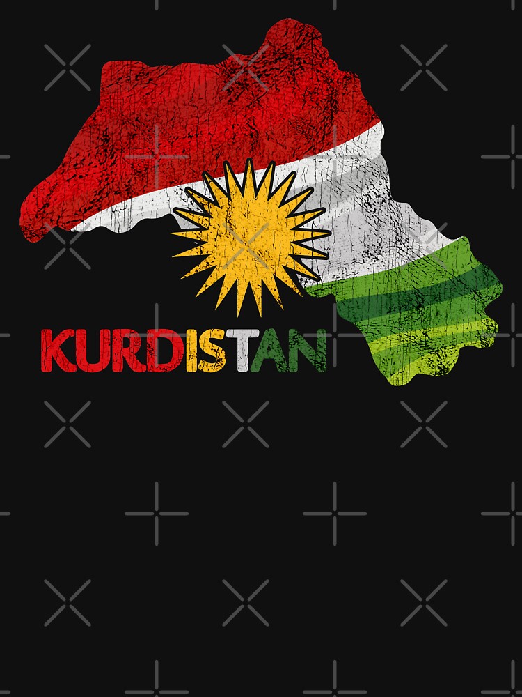 "Flag Map of Kurdistan - Map Kurdistan" T-shirt for Sale by ariaarti ...