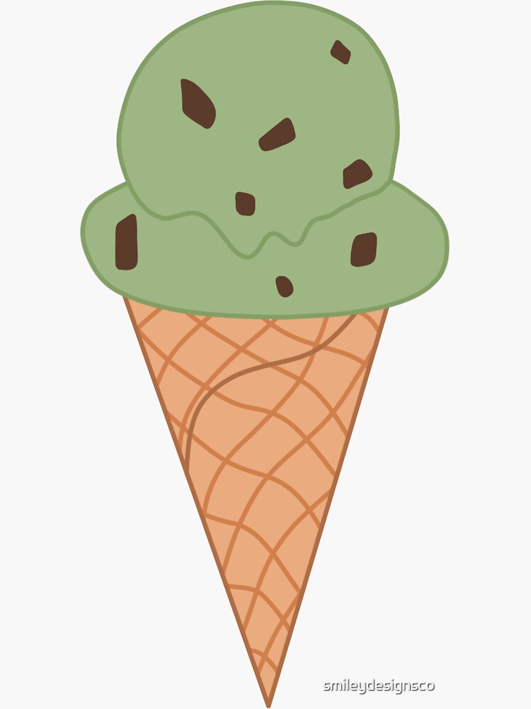 "mint chocolate chip ice-cream" Sticker for Sale by smileydesignsco ...