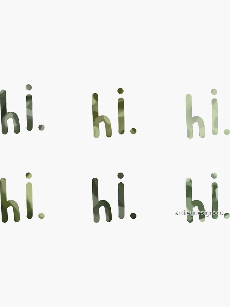 "green hi. sticker pack " Sticker by smileydesignsco | Redbubble