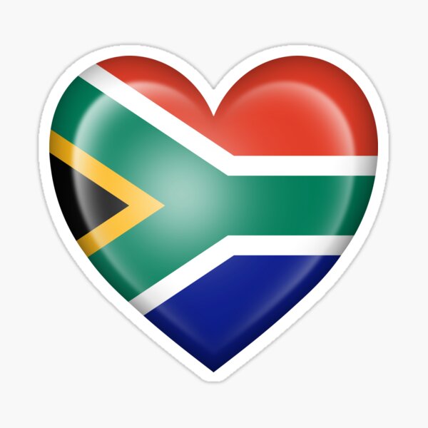 "South African Heart Flag" Sticker for Sale by JeffBartels | Redbubble