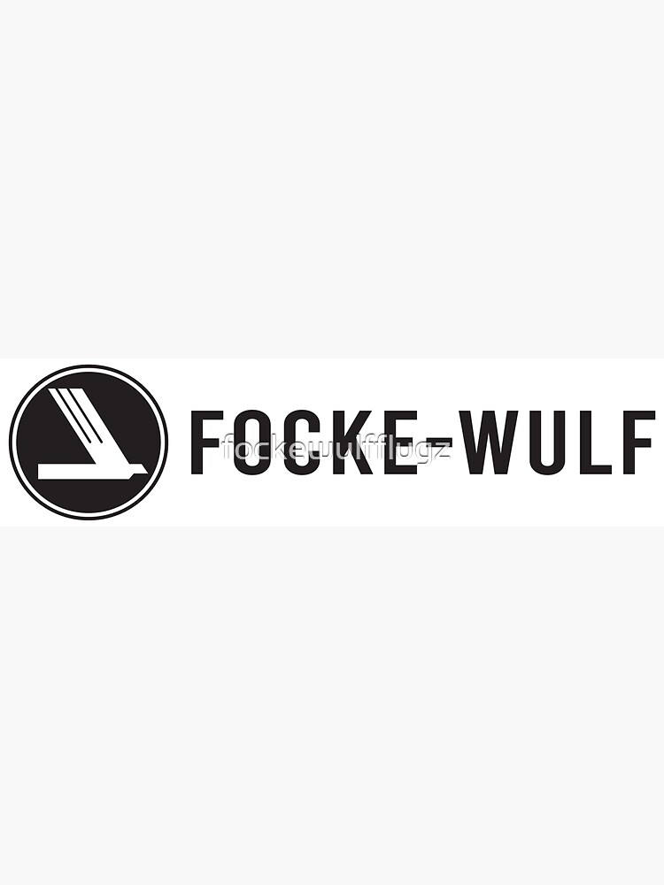 "Focke Wulf Aircraft Black Logo" Sticker for Sale by fockewulfflugz ...