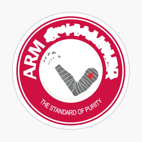 "Arm and...." Sticker for Sale by CheekySherwin | Redbubble