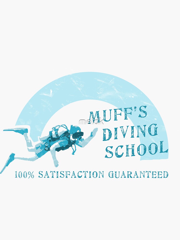 "Muff's Diving School" Sticker by meldk | Redbubble