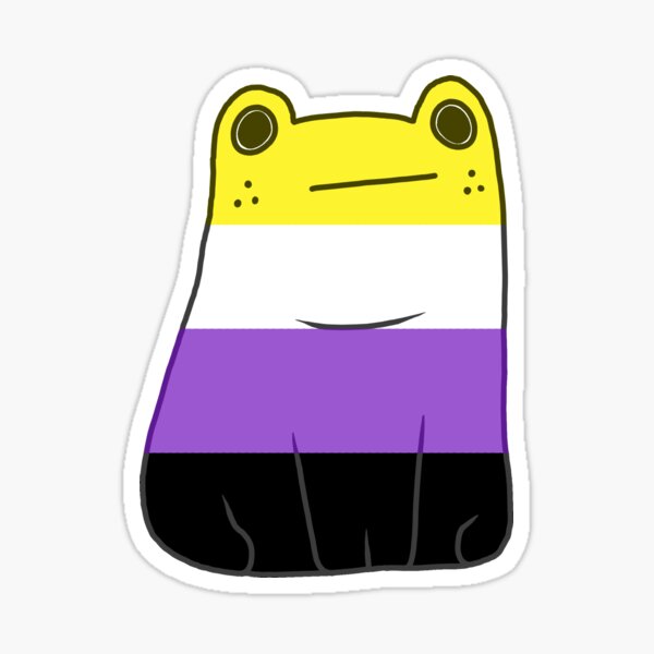 "Non-Binary Pride Frog" Sticker by shay-bean | Redbubble