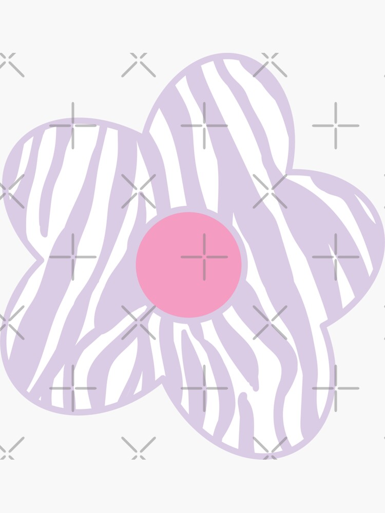 "Groovy y2k Zebra Print Bib Flower" Sticker for Sale by sierraku ...
