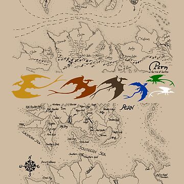 "Dragonriders of Pern Maps (Beige Background)" Sticker for Sale by ...