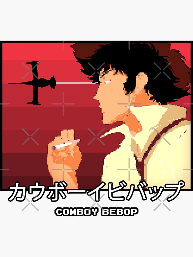 "Cowboy Bebop,anime, Spike Spiegel, Retro, Pixel" Sticker by YALPOShop ...