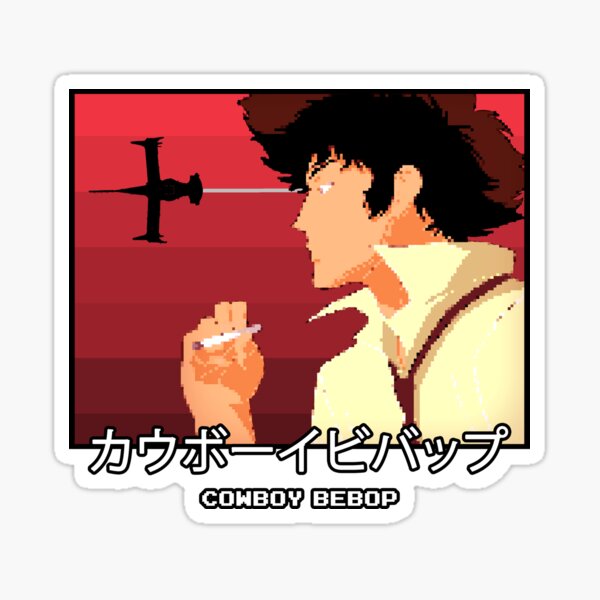 "Cowboy Bebop,anime, Spike Spiegel, Retro, Pixel" Sticker by YALPOShop ...