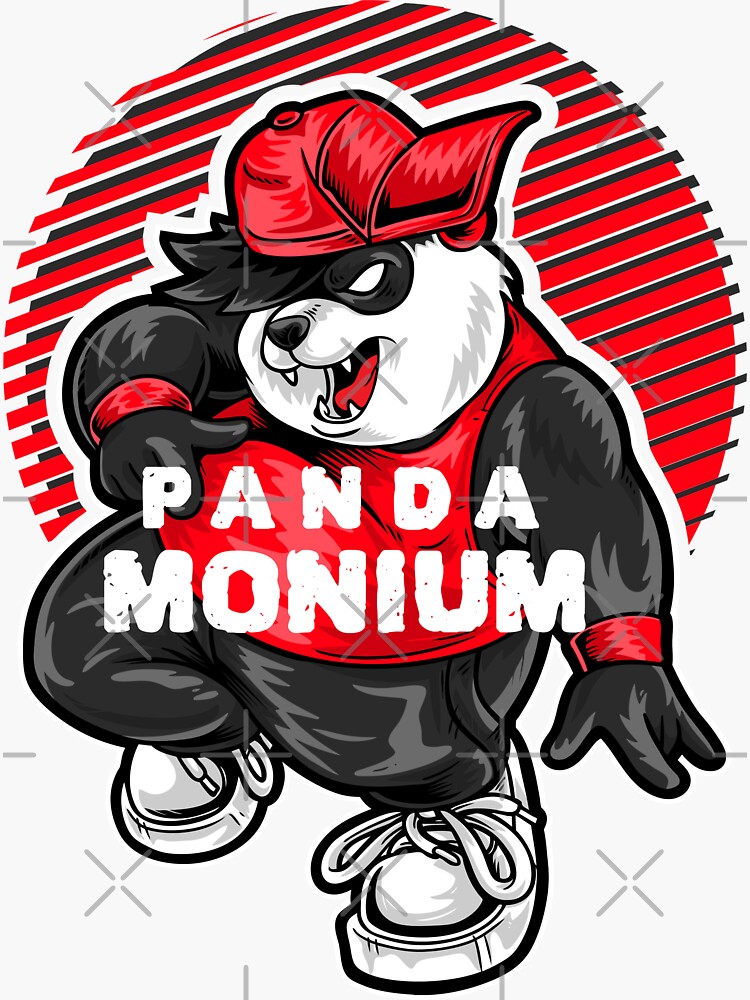Pegatina «un oso panda bailando, panda hip hop, panda chino, dibujos ...