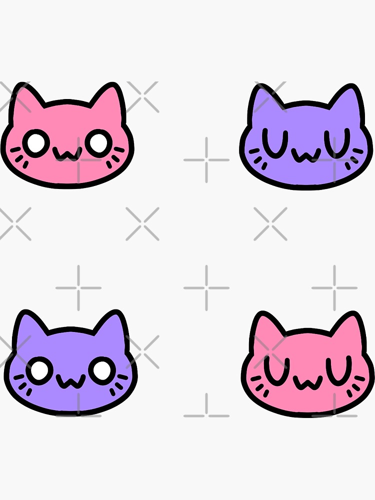 "uwu and owo cats" Sticker for Sale by snaxstroem | Redbubble