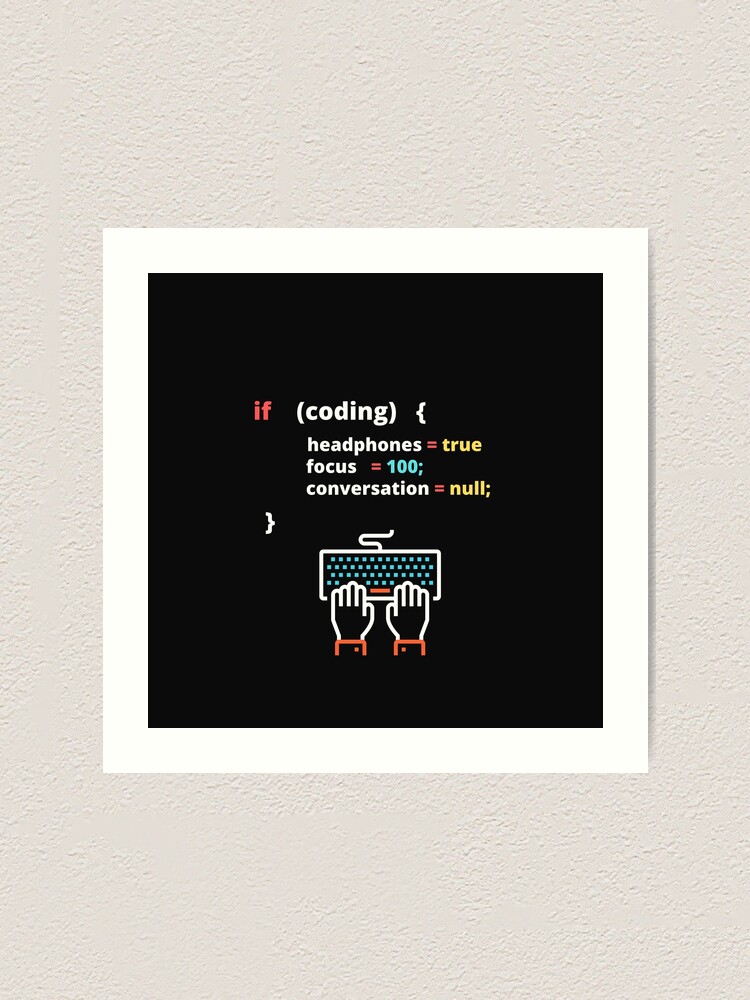 "Programming If Coding Headphones Focus Gift " Art Print by aferni | Redbubble