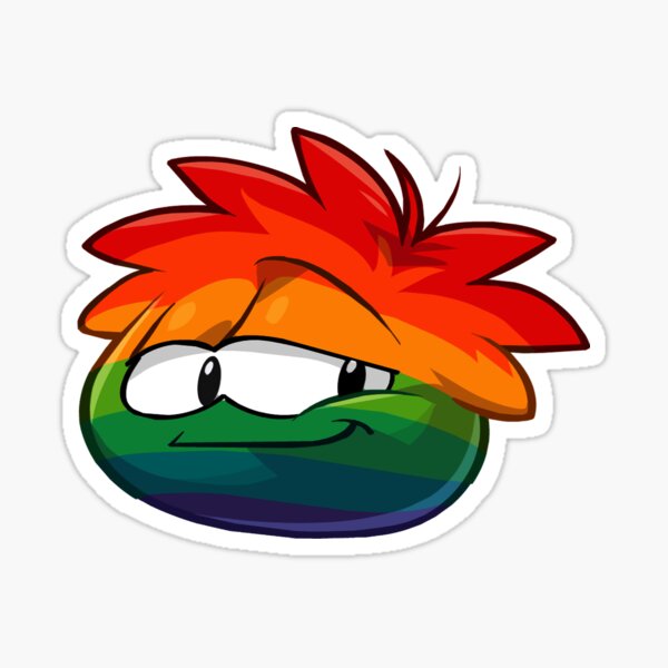 "The rainbow Puffle: A proud puffle" Sticker by Zulfiqqar | Redbubble