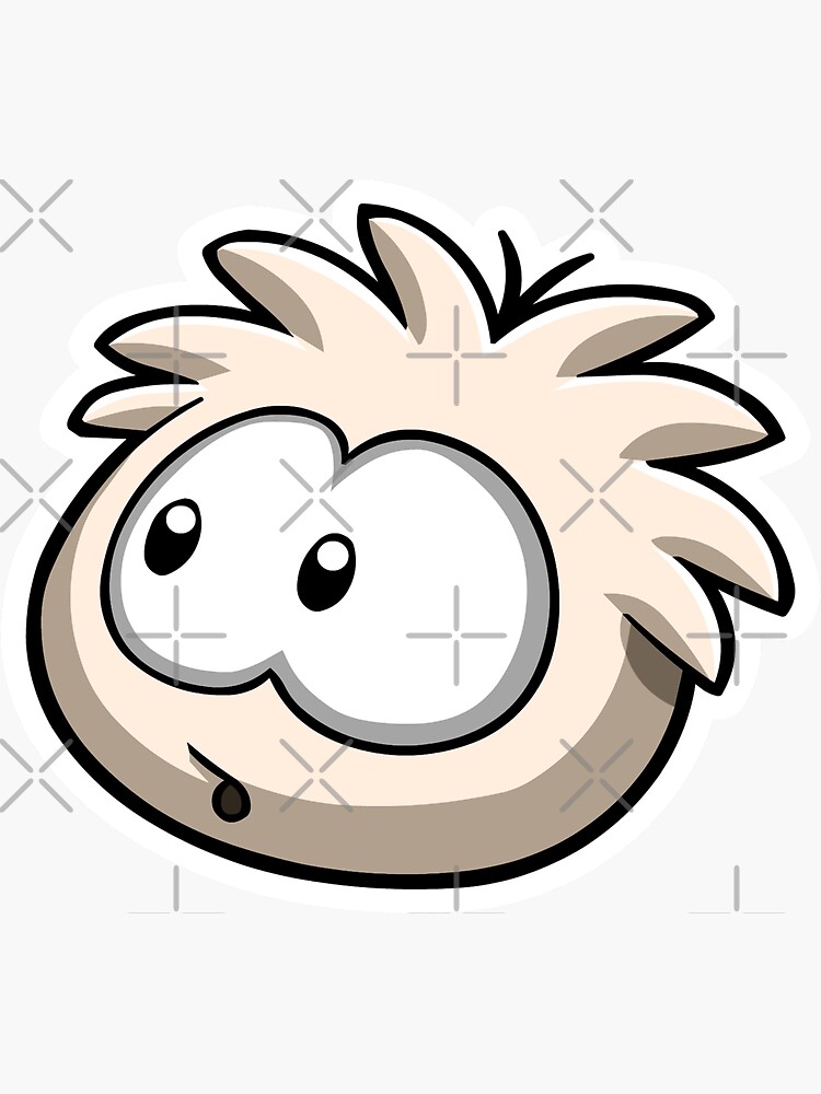 "Shocked Puffle: A cute white puffle" Sticker by Zulfiqqar | Redbubble