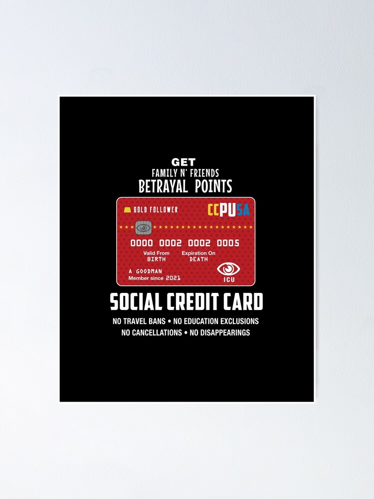 "Social Credit Card" Poster by twHistory | Redbubble