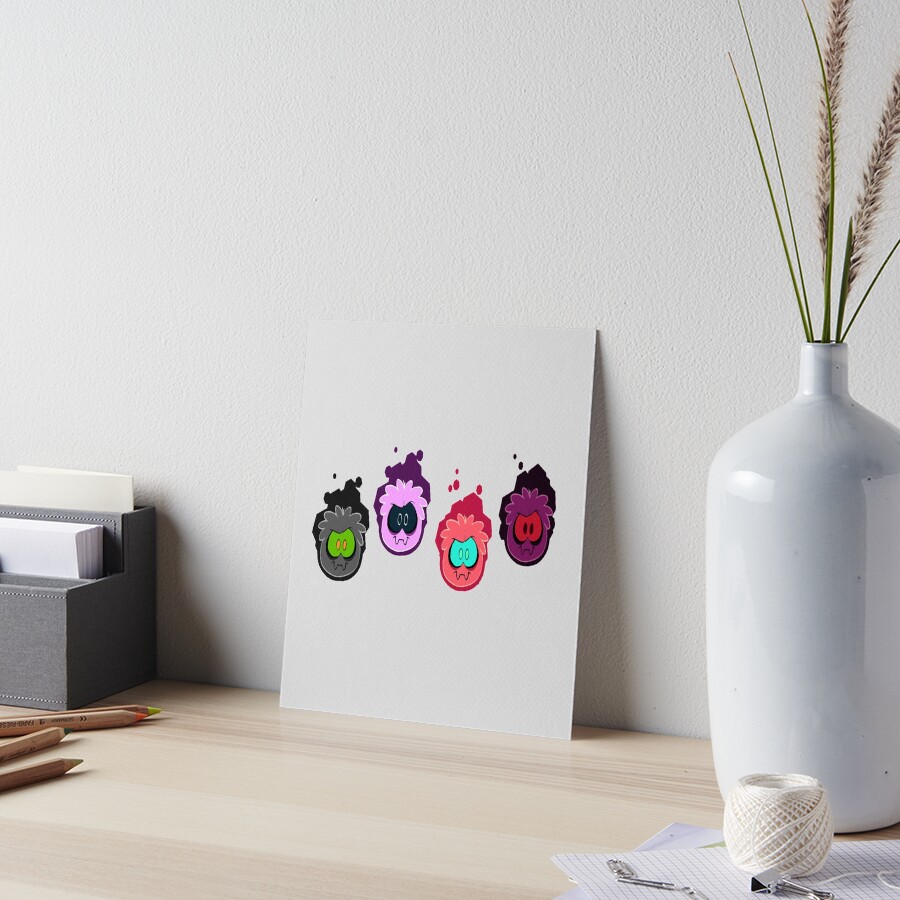 "Angry puffles: 4 angry puffles with different colors" Art Board Print ...