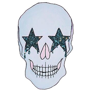 "Preppy Skull Glitter Star Eyes" Sticker for Sale by CNdesigns- | Redbubble