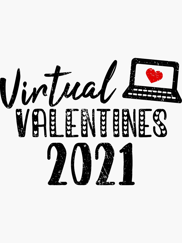 "Virtual Valentines Day Vday Online 2021 Cute Matching couples" Sticker ...