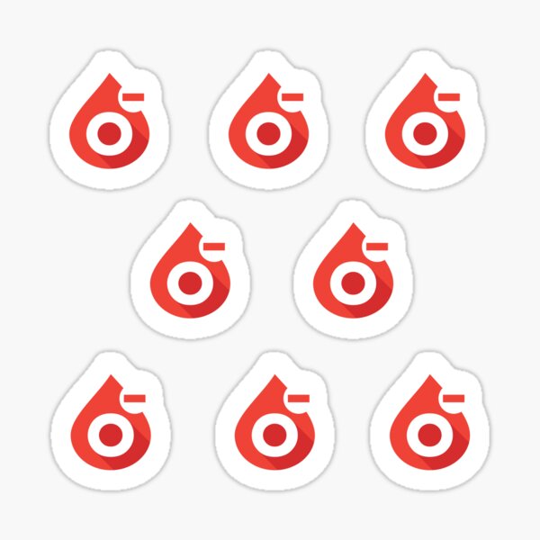 "Blood Types Drops Sticker Pack - O Negative" Sticker by Zerasu | Redbubble