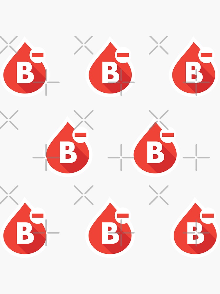"Blood Types Drops Sticker Pack - B Negative" Sticker for Sale by ...