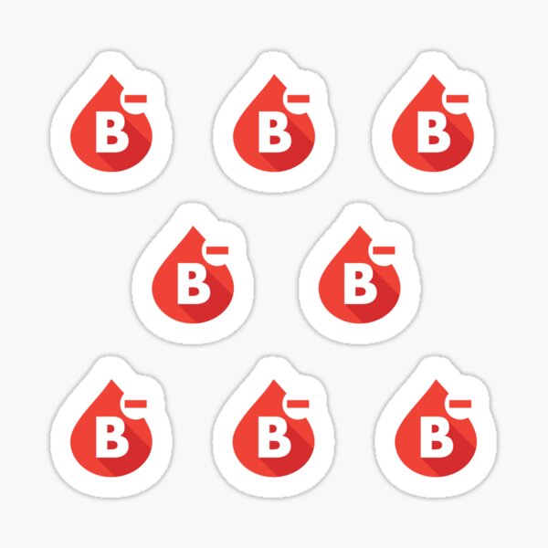 "Blood Types Drops Sticker Pack - B Negative" Sticker for Sale by ...