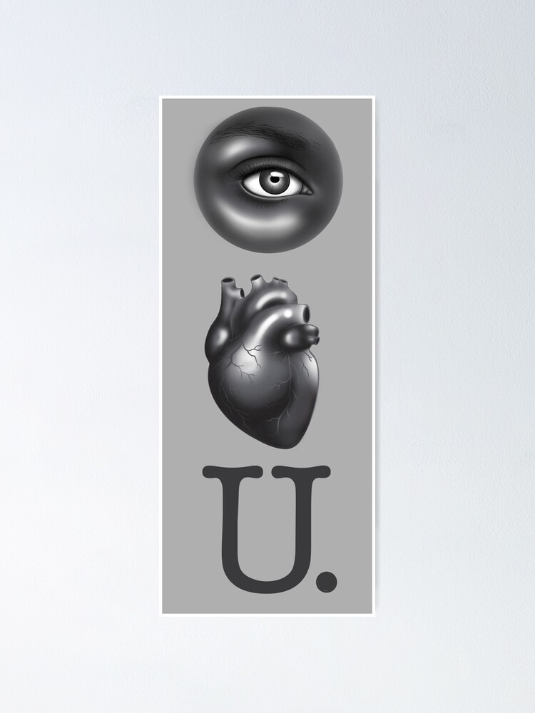 "Eye Love U." Poster for Sale by MetroInk | Redbubble
