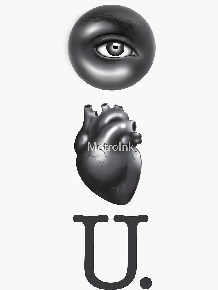 "Eye Love U." Sticker by MetroInk | Redbubble