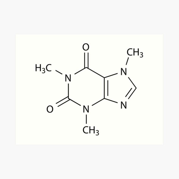 "Caffeine Chemical Structure (C8H10N4O2)" Art Print for Sale by ...