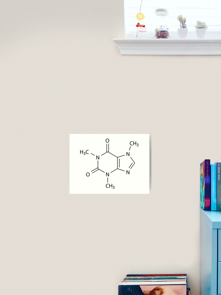 "Caffeine Chemical Structure (C8H10N4O2)" Art Print for Sale by ...