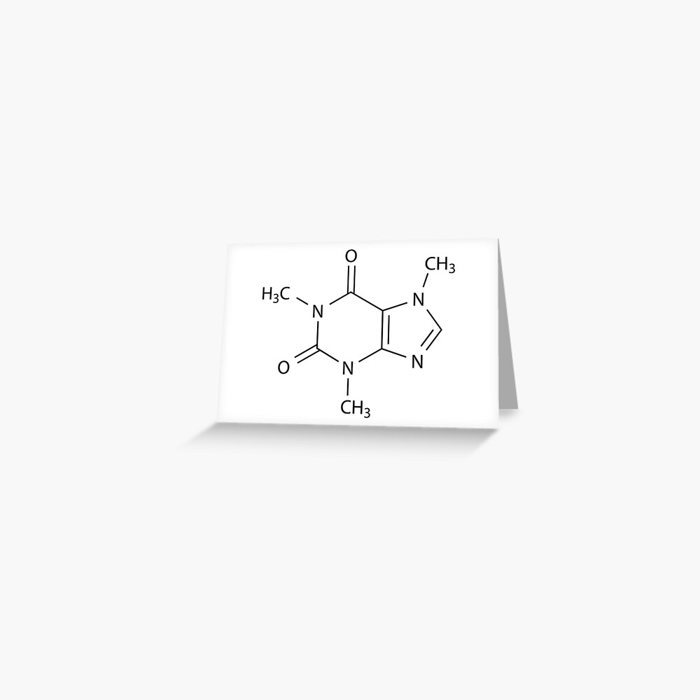 "Caffeine Chemical Structure (C8H10N4O2)" Greeting Card for Sale by ...