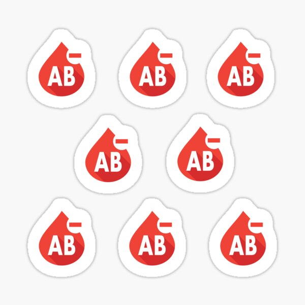 "Blood Types Drops Sticker Pack - AB Negative" Sticker for Sale by ...