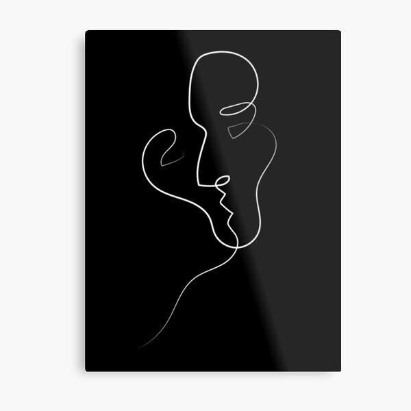 Lámina metálica «Beso apasionado | Artista de una línea | Arte ...