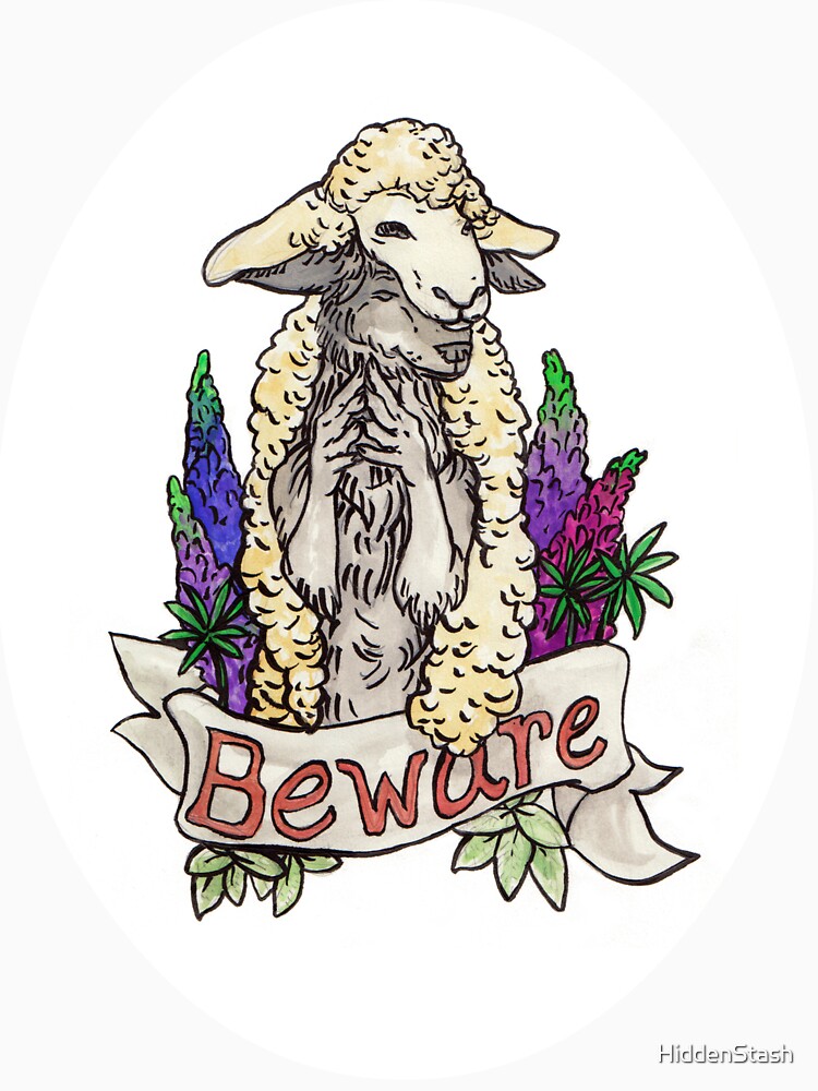 "beware the wolf in sheep's clothing" T-shirt for Sale by HiddenStash ...