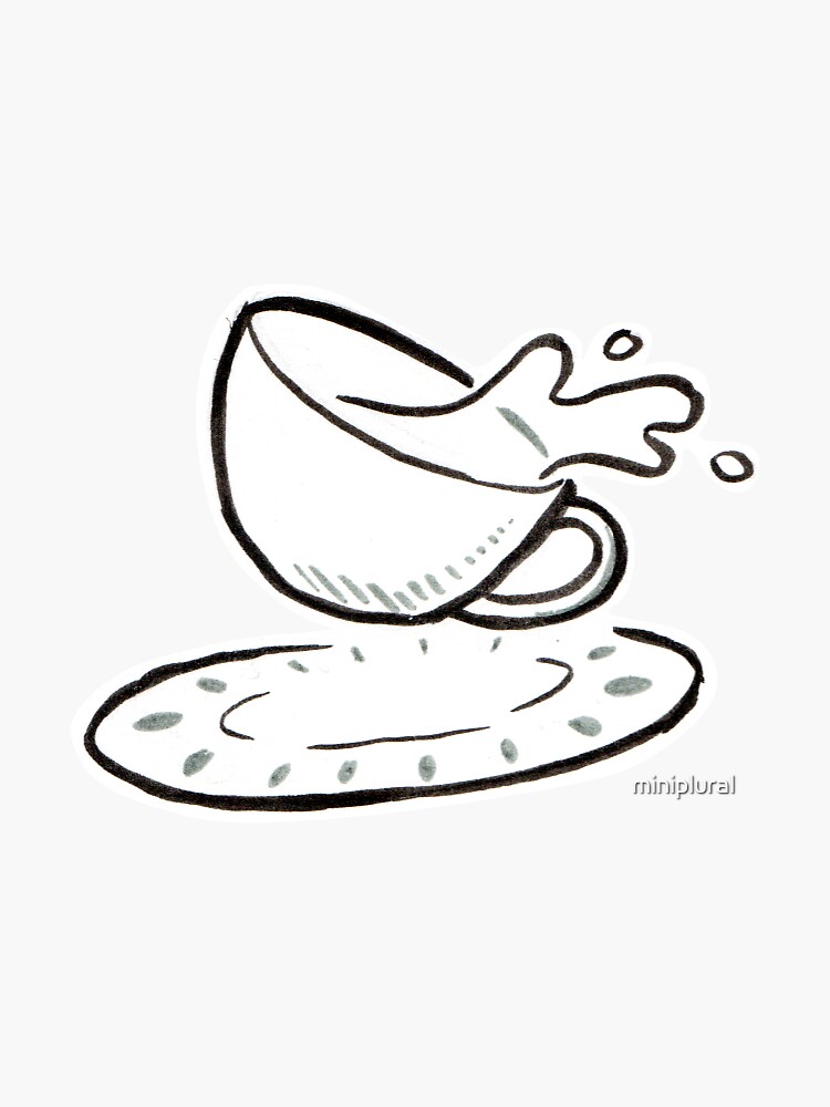 "Spilled Teacup" Sticker for Sale by miniplural | Redbubble