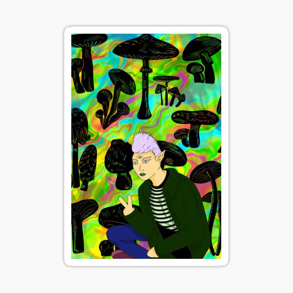 "Trippy elf" Sticker by graveyardodditi | Redbubble