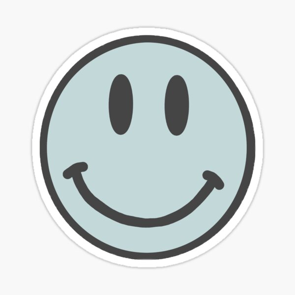 "Light Blue Smiley Face" Sticker for Sale by RedRiley3 | Redbubble
