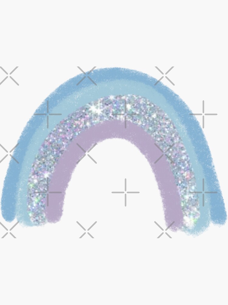 "Blue Glitter Rainbow" Sticker for Sale by hearted | Redbubble