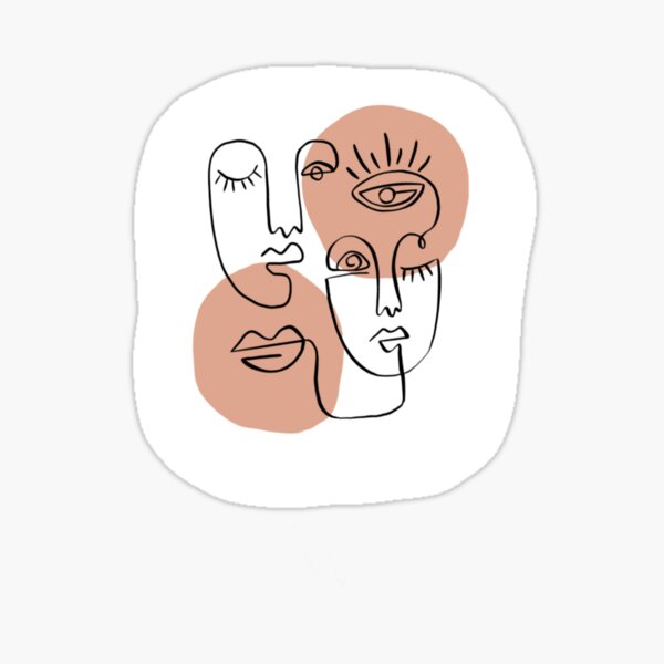 "Nude and black face sticker" Sticker by JAdesigns5 | Redbubble