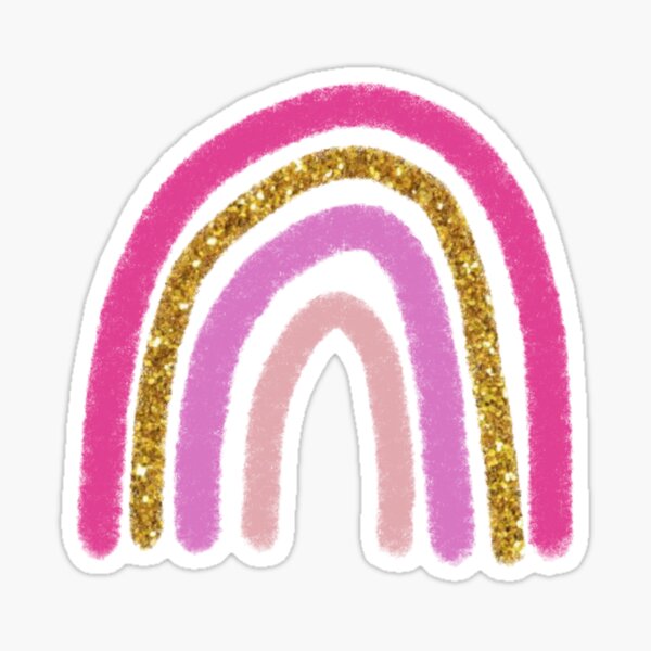 "Pink Glitter Rainbow" Sticker for Sale by hearted | Redbubble