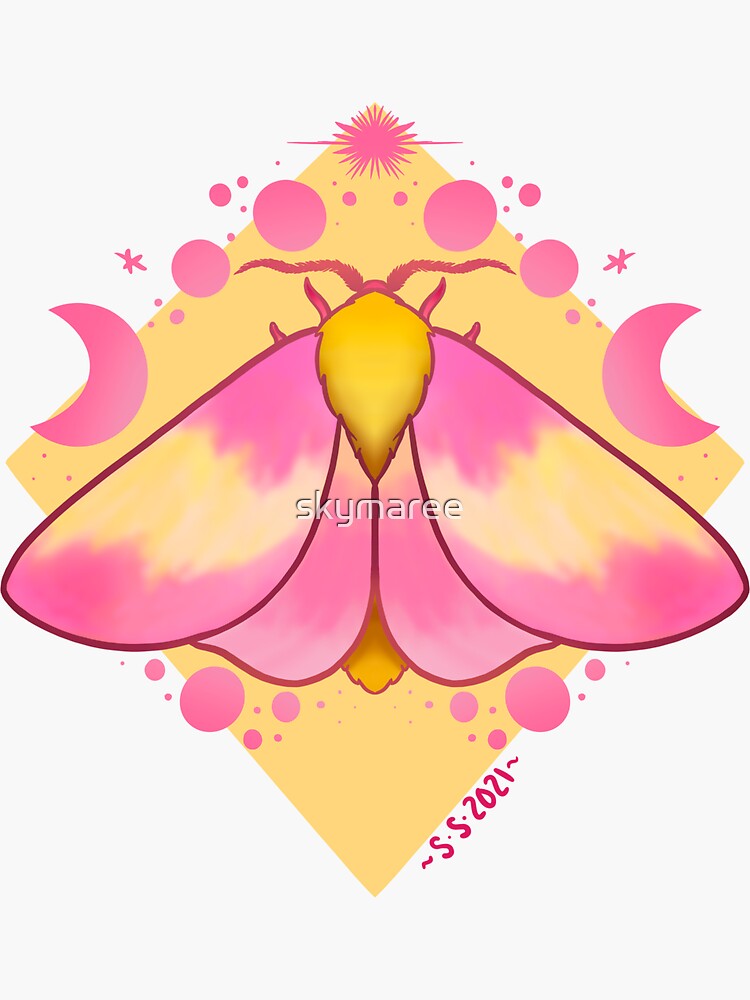 "Rosy Maple Moth" Sticker for Sale by skymaree | Redbubble