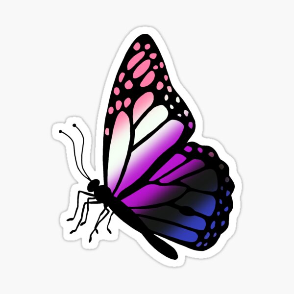 "Genderfluid Pride Butterfly " Sticker for Sale by Looktothe-Sky | Redbubble