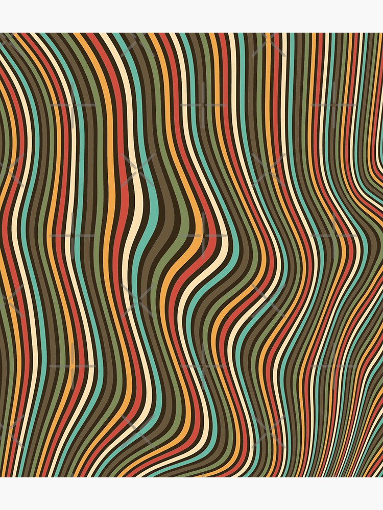 "Swirly Stripes in 70s Color Scheme" Sticker for Sale by ...