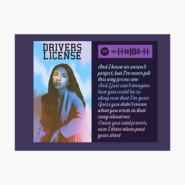 "drivers license lyric illustration " Photographic Print for Sale by ...