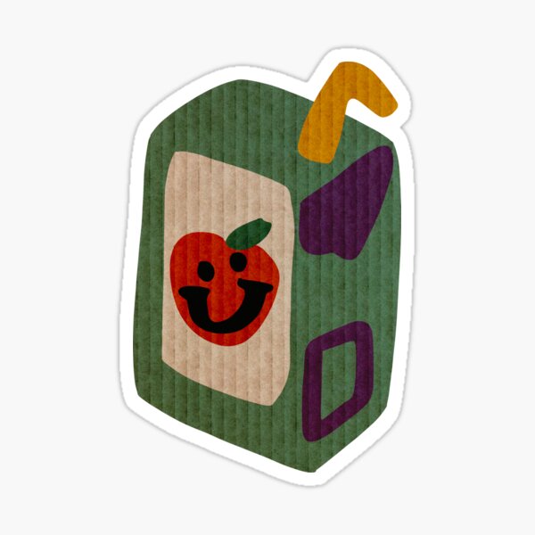 "CARDBOARD APPLE JUICE " Sticker for Sale by Glossypop | Redbubble