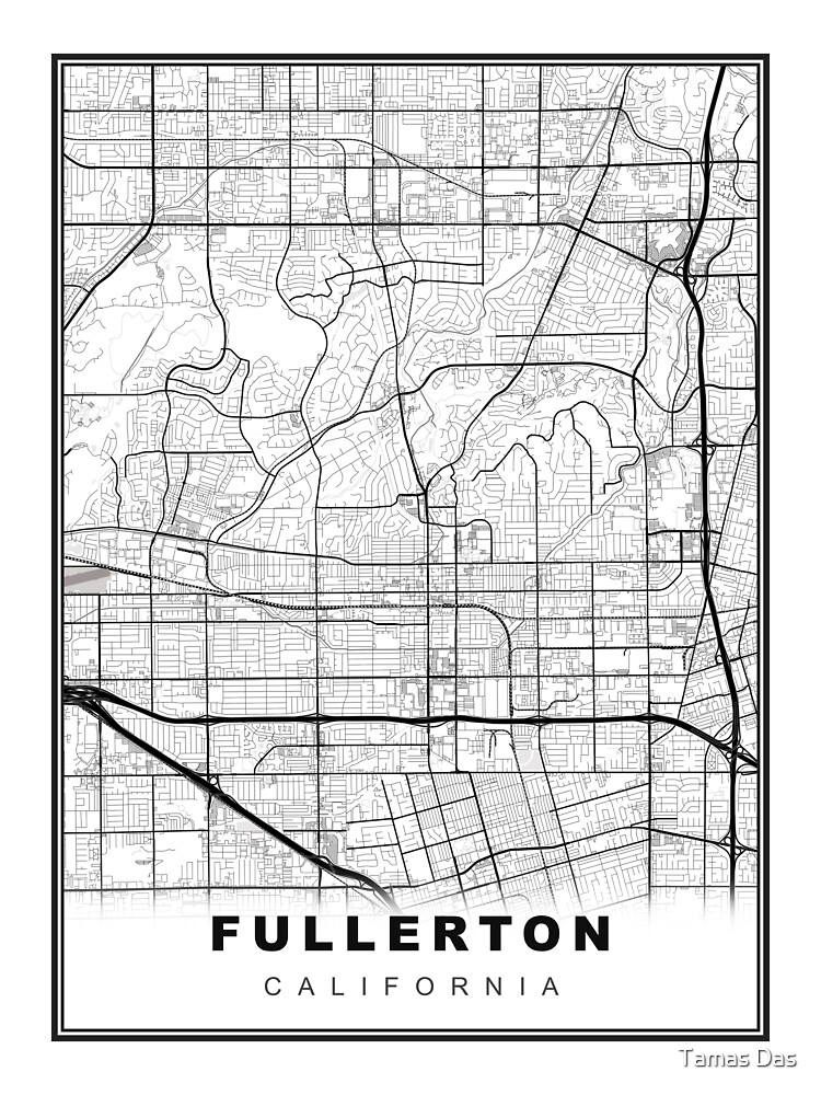 "Fullerton Map" Sticker for Sale by sibudas | Redbubble
