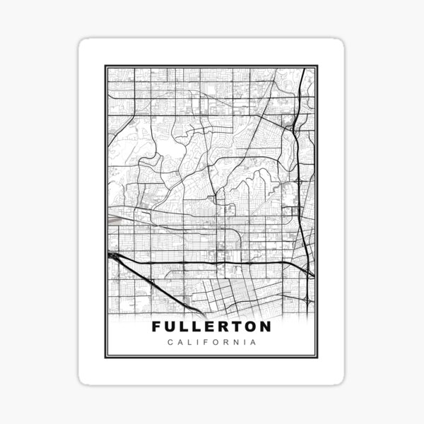 "Fullerton Map" Sticker for Sale by sibudas | Redbubble