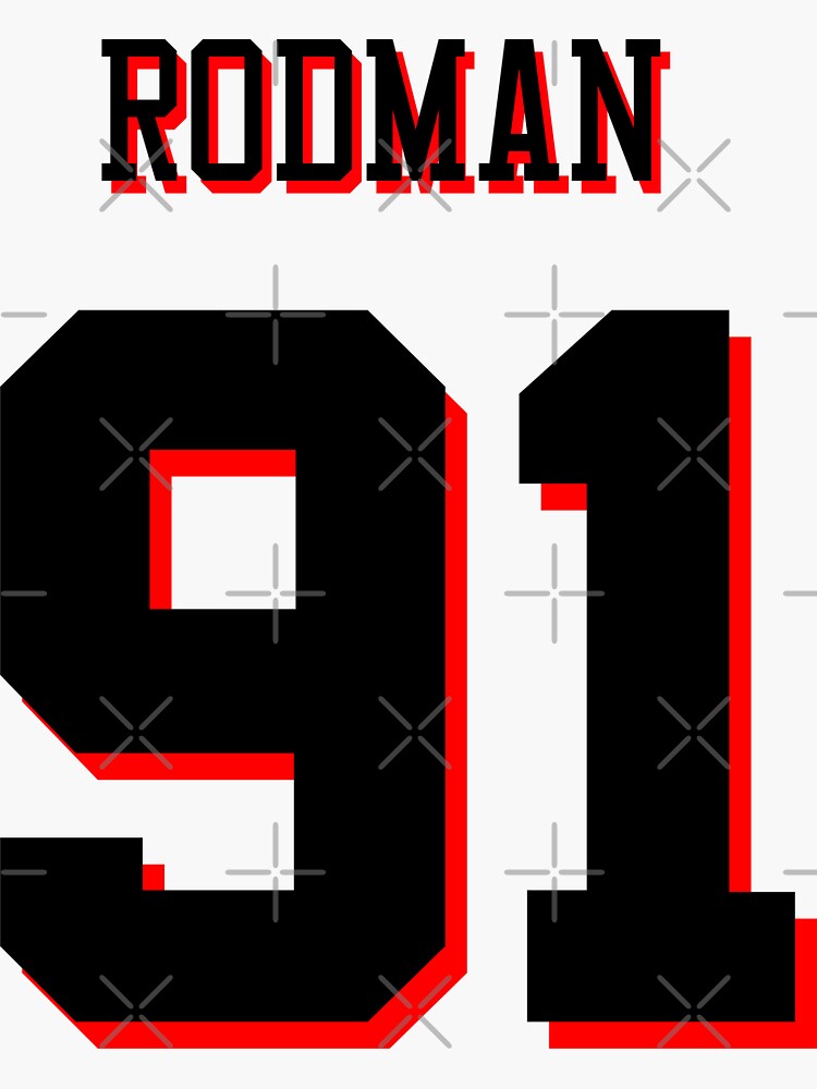"Dennis Rodman Bulls Jersey | No. 91" Sticker for Sale by Desznr ...