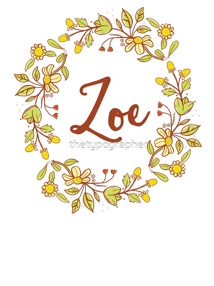 "Zoe lovely name and floral bouquet wreath" Kids T-Shirt for Sale by ...